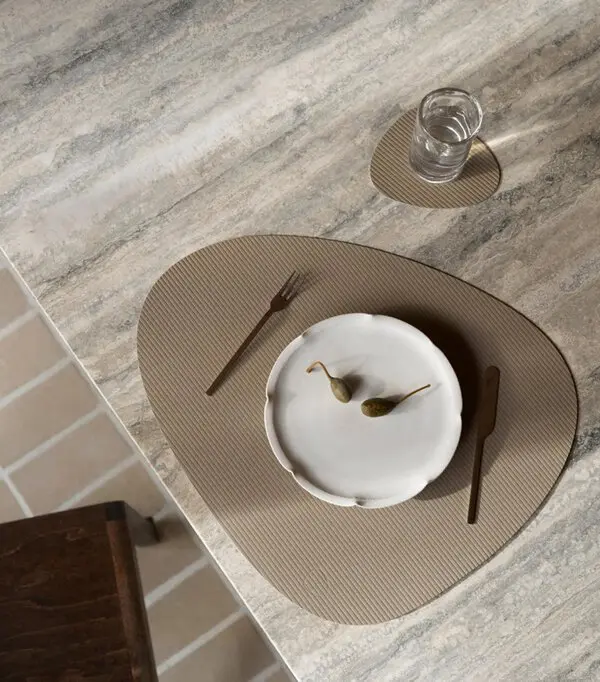 LIND DNA Large Curve Corduroy Placemat - Brown