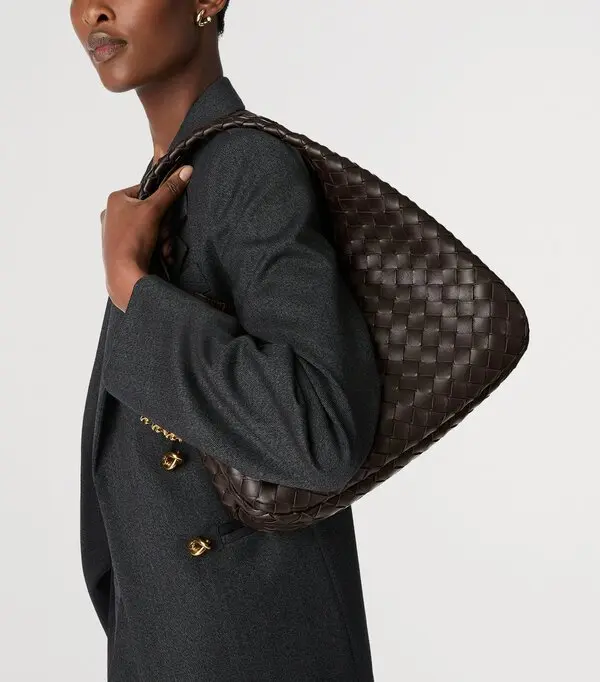 Bottega Veneta Medium Leather Campana Shoulder Bag - Brown
