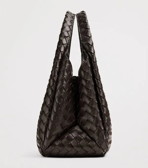 Bottega Veneta Medium Leather Campana Shoulder Bag - Brown