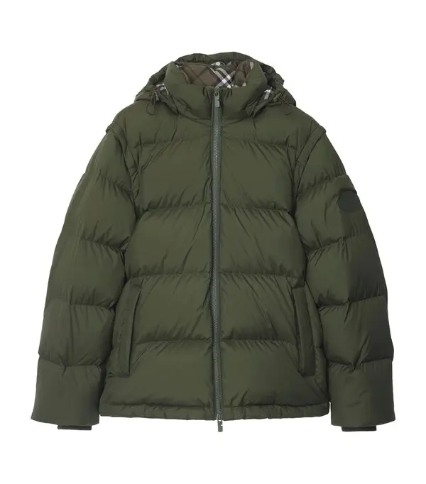 Burberry Detachable-sleeve Puffer Jacket - Grey