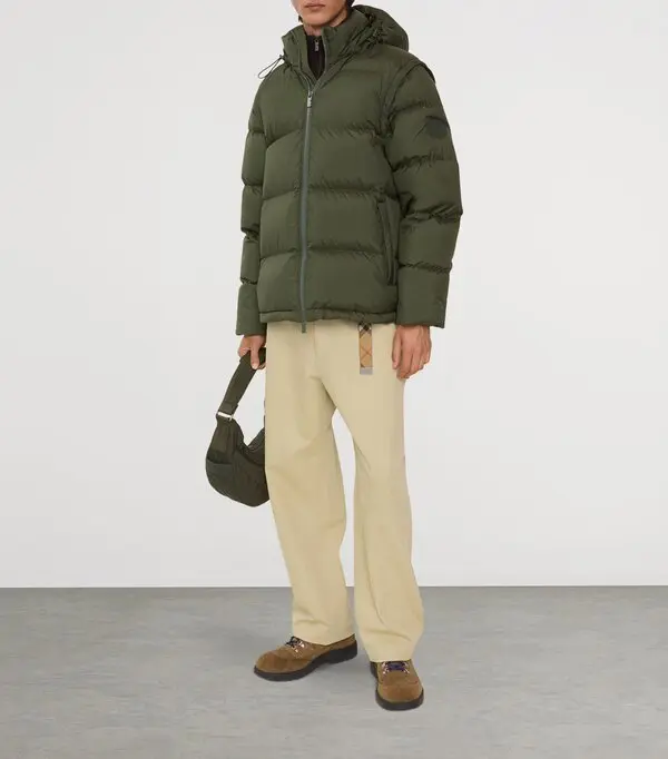Burberry Detachable-sleeve Puffer Jacket - Grey