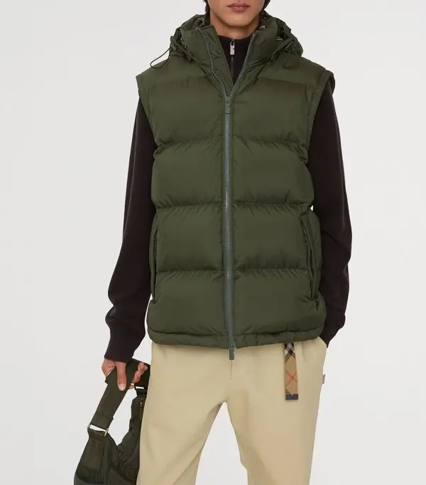 Burberry Detachable-sleeve Puffer Jacket - Grey