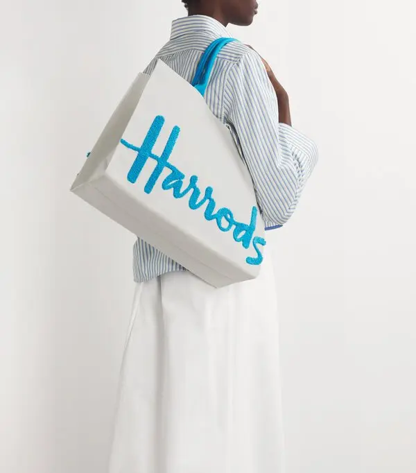 Harrods Cotton Logo Tote Bag