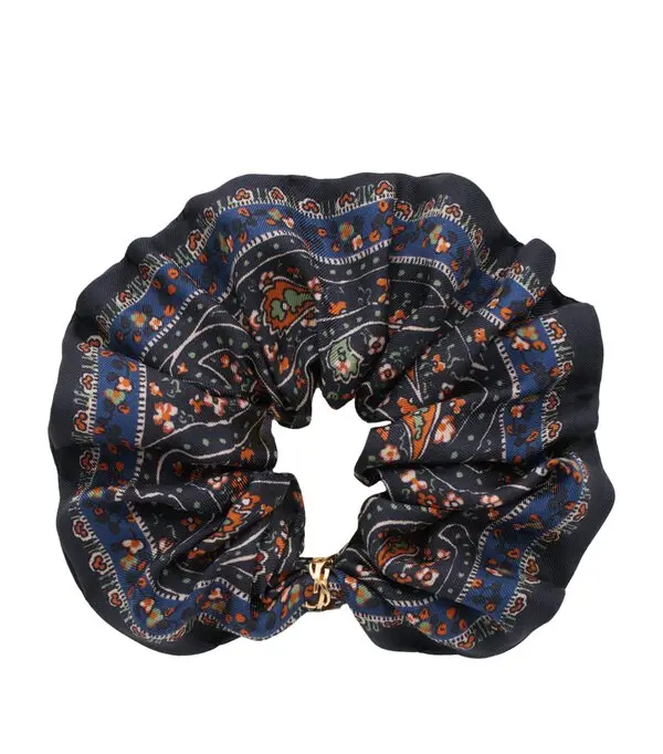 Saint Laurent Silk Paisley Scrunchie - Blue