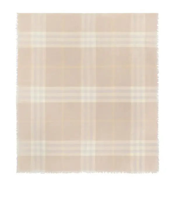 Burberry Wool Wide Check Scarf - Grey
