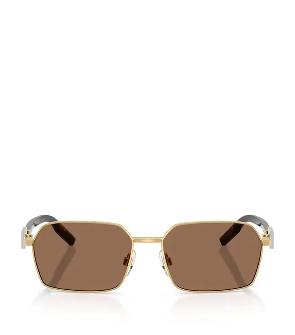 Dolce & Gabbana Wire-frame Rectangle Sunglasses - Gold