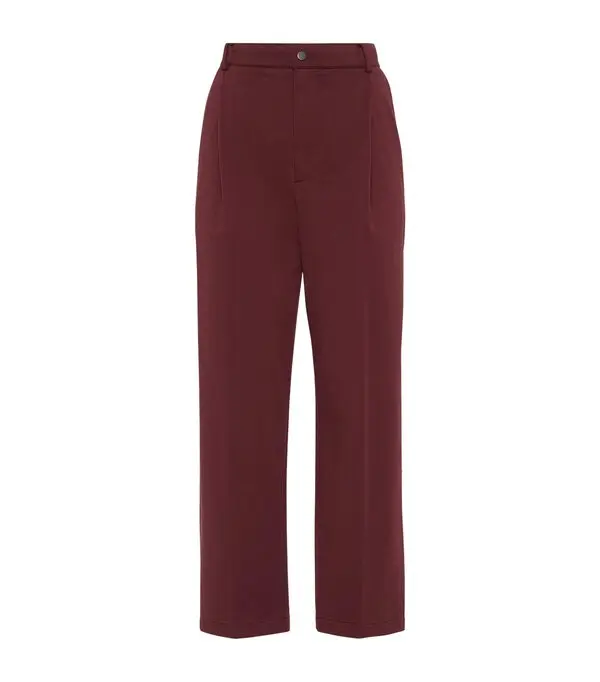 Brunello Cucinelli Stretch-cotton Cropped Trousers - Red
