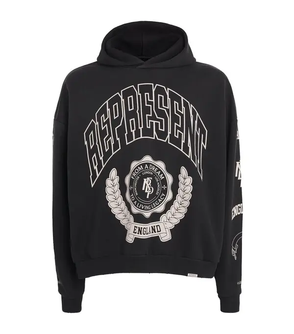 REPRESENT Cotton Legacy Crest Hoodie - Black