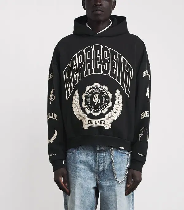 REPRESENT Cotton Legacy Crest Hoodie - Black
