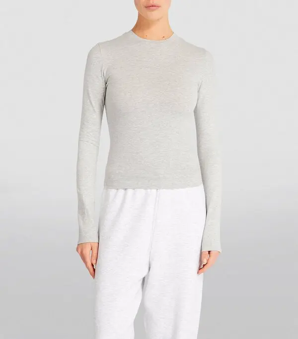 SKIMS Cotton Jersey Long-sleeve T-shirt - Grey