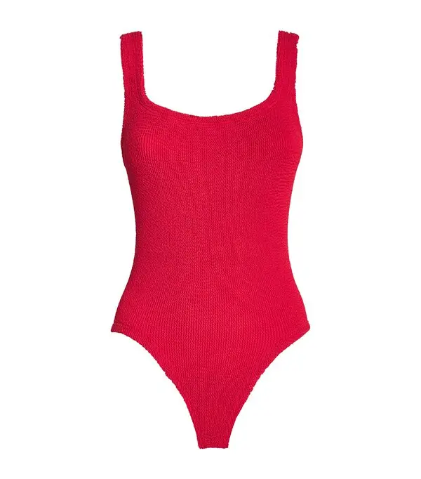 Hunza G Square-neck One-piece Swimsuit - Red
