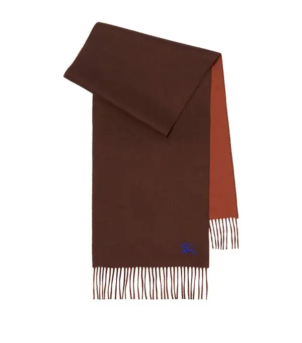 Burberry Cashmere Reversible Ekd Scarf - Brown