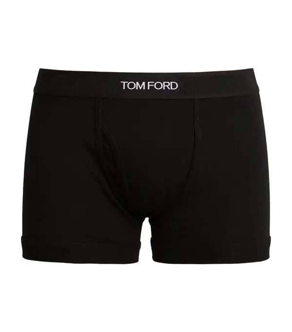 TOM FORD Stretch-cotton Logo Boxers - Black