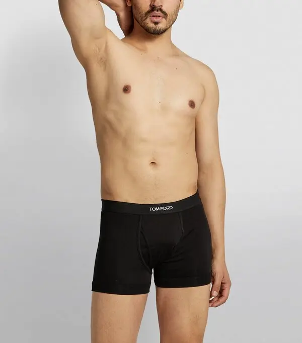 TOM FORD Stretch-cotton Logo Boxers - Black