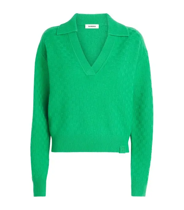Sandro V-neck Wool-cashmere Sweater