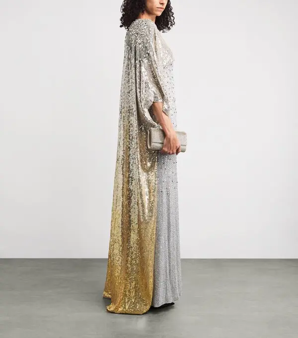 Jenny Packham Cassia Sequin Cape - Silver