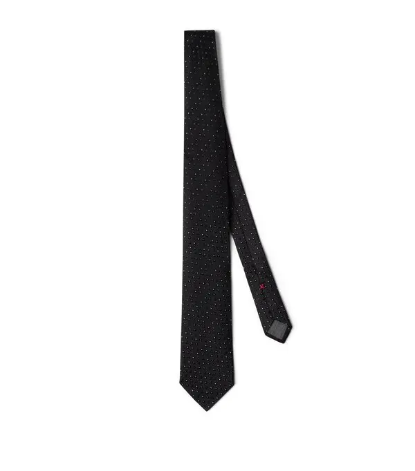 Brunello Cucinelli Silk Jacquard Neck Tie - Black