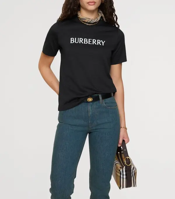 Burberry Cotton Logo T-shirt - Black