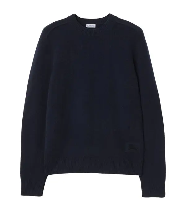 Burberry Cashmere-blend Equestrian Knight Design Sweater - Blue