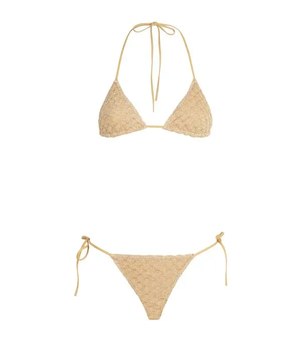 Missoni Metallic Plunge Bikini - Gold