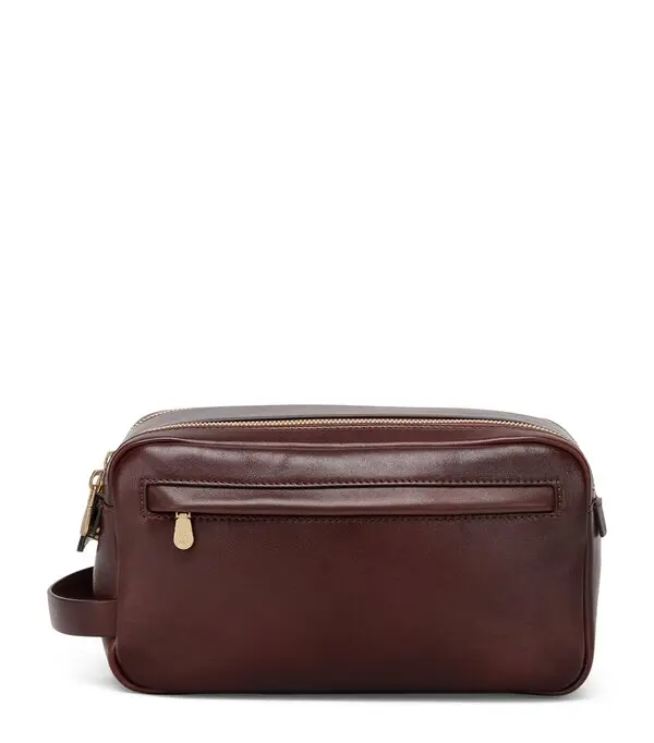 Brunello Cucinelli Leather Wash Bag - Purple