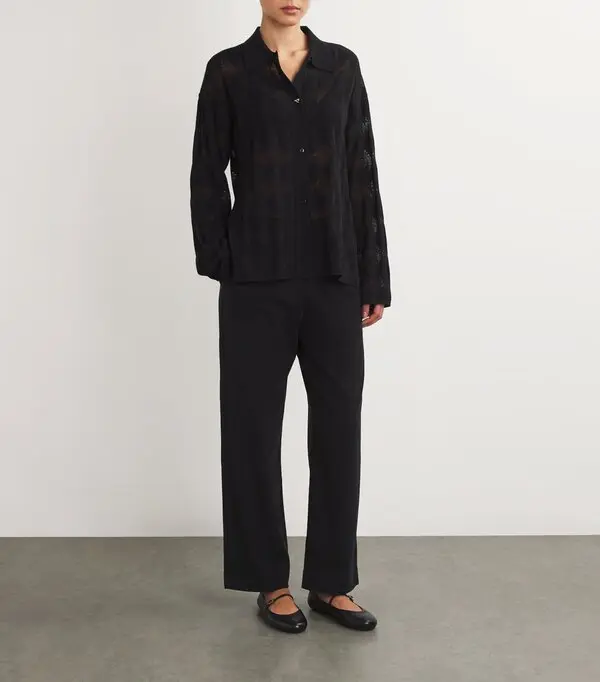 LESET Cotton Straight Leg Trousers