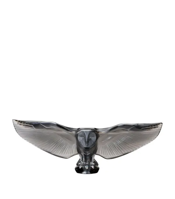 Lalique Barn Owl Sculpture - Metallic