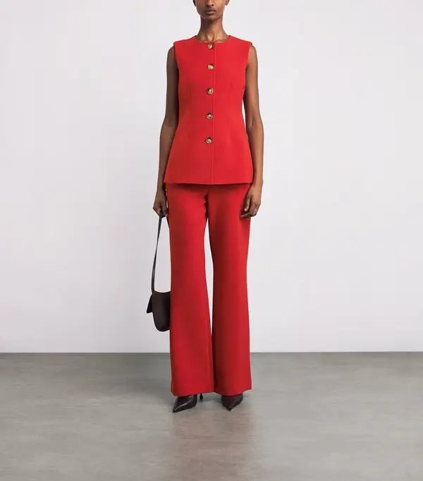 Veronica Beard Tonelli Wide-leg Trousers - Red
