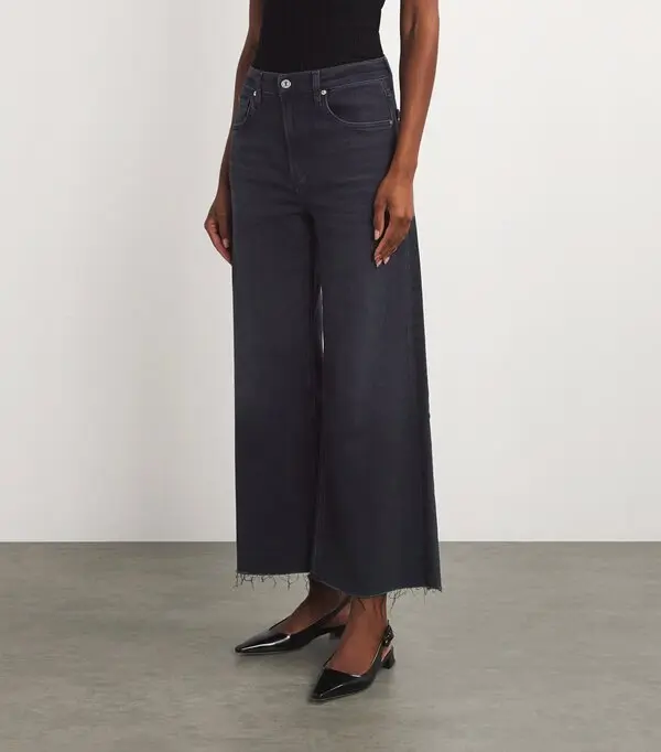 Citizens Of Humanity Cropped Lyra Wide-leg Jeans - Black