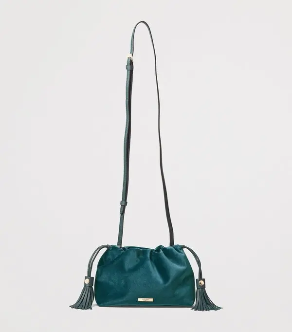 ASPINAL OF LONDON Velvet Freida Top-handle Bag - Blue