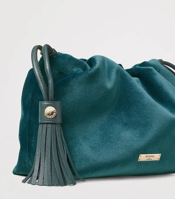 ASPINAL OF LONDON Velvet Freida Top-handle Bag - Blue