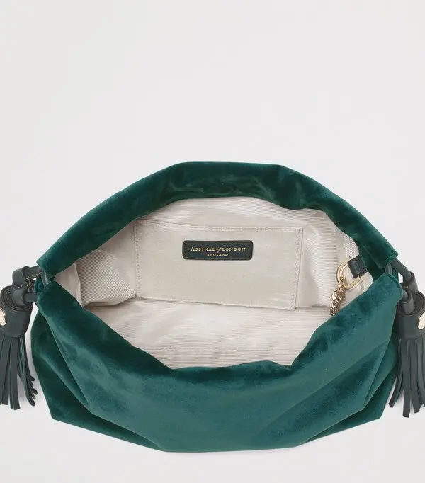 ASPINAL OF LONDON Velvet Freida Top-handle Bag - Blue