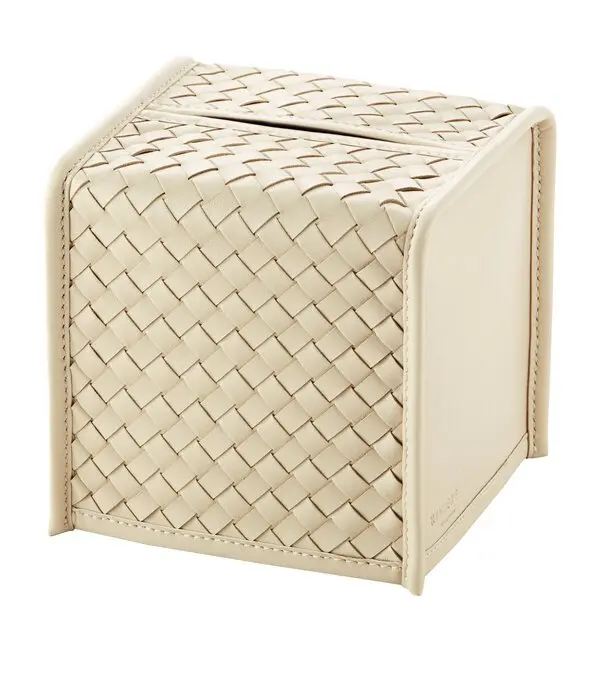 RIVIERE Woven Square Box - Ivory