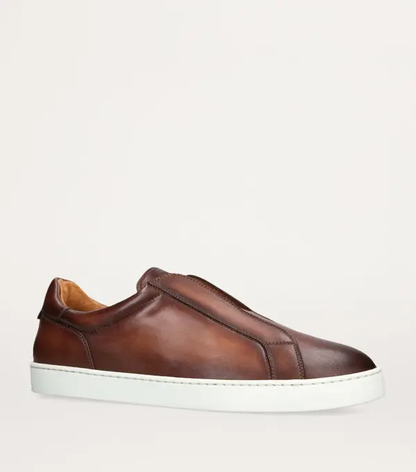 Magnanni Leather Slip-on Sneakers - Brown