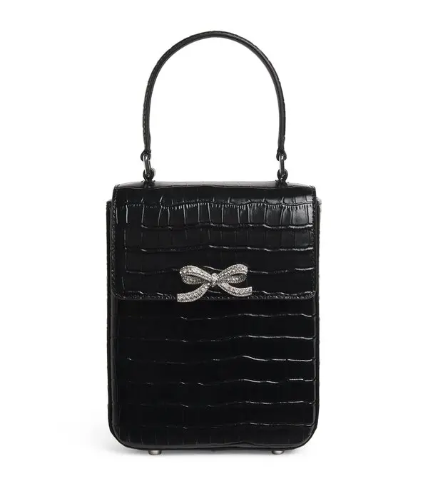 SELF-PORTRAIT Mini Croc-embossed Top-handle Bag