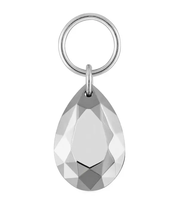 MARIA TASH Faceted Pear Single Charm - White