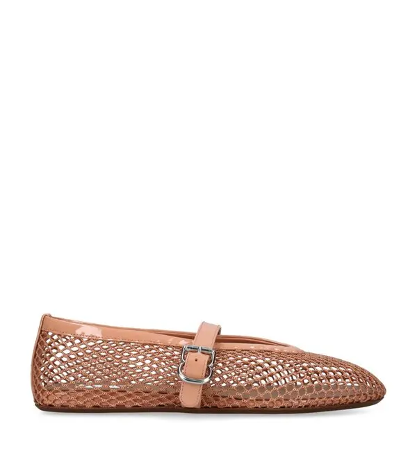 Alaïa Mesh Ballet Flats - Nude