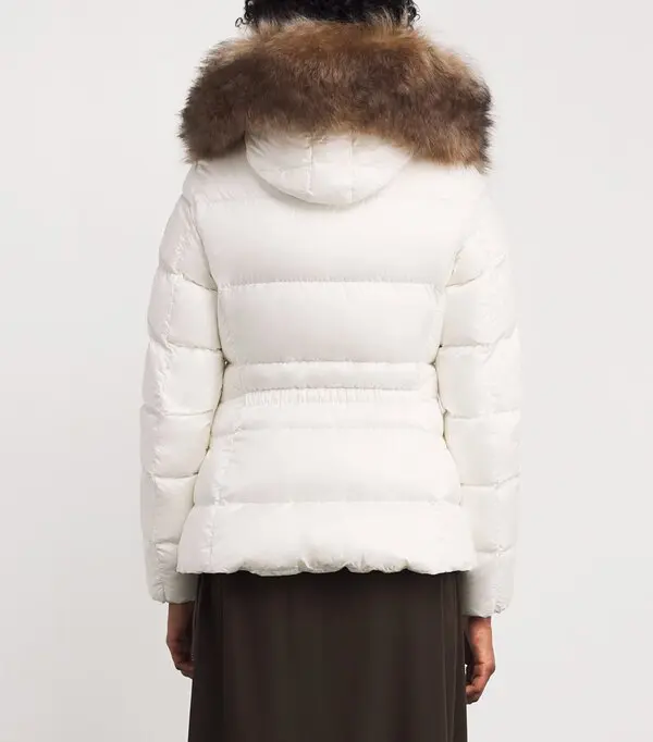 Moncler Shearling-trim Boed Puffer Jacket - Beige