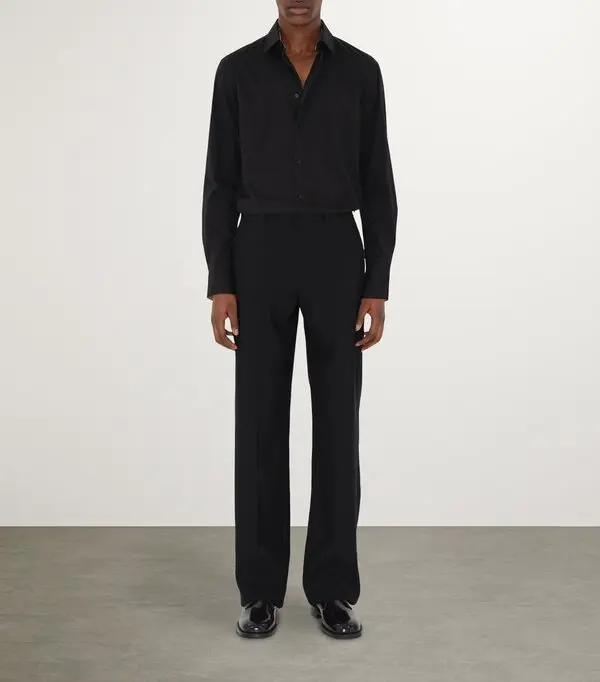 Burberry Stretch-cotton Ekd Shirt - Black