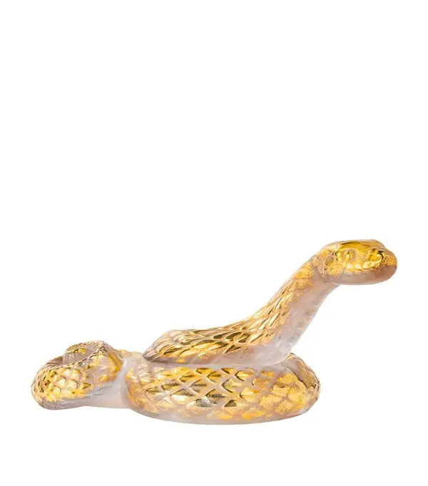 Lalique Crystal Snake Sculpture - Clear
