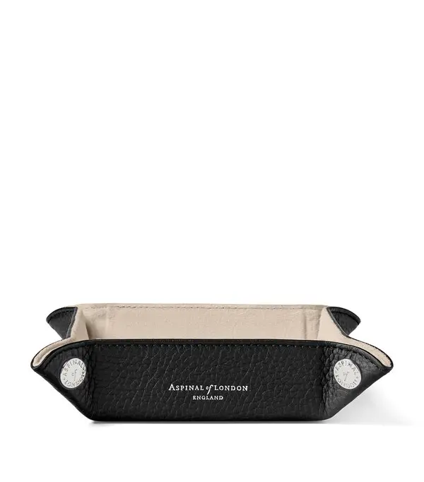 ASPINAL OF LONDON Mini Leather Tidy Tray - Black