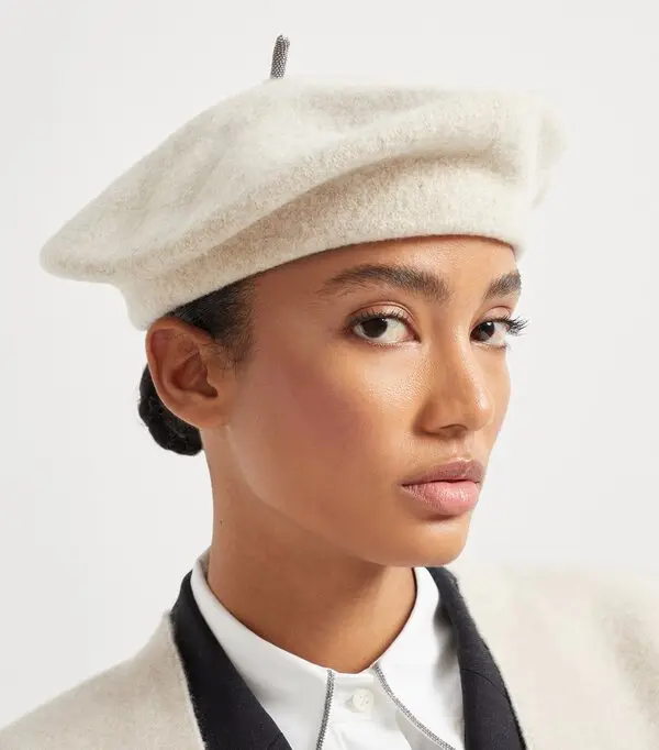 Brunello Cucinelli Wool Beret - White