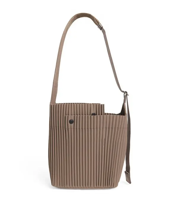 Issey Miyake Pleated Utility Shoulder Bag - Beige