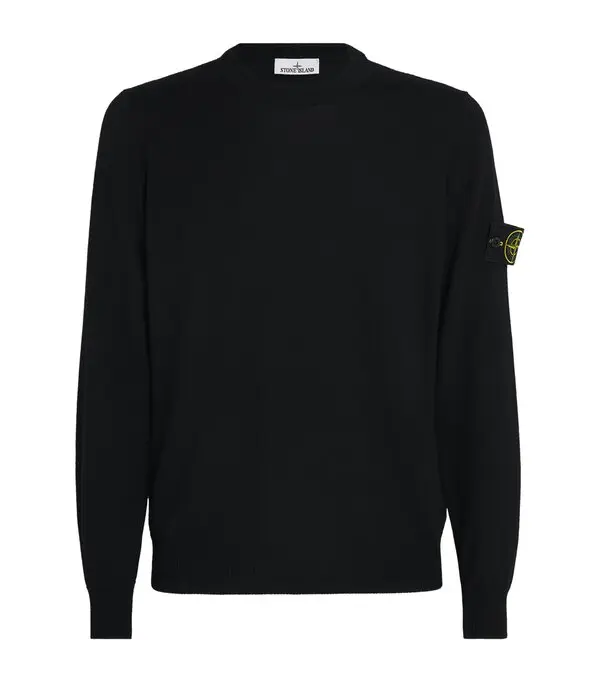 Stone Island Wool-blend Crew-neck Sweater - Navy