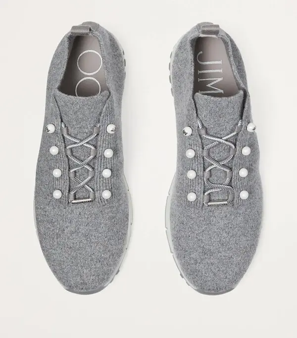 JIMMY CHOO Embellished Veles Sneakers - Grey