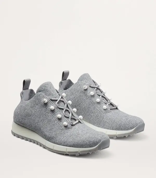 JIMMY CHOO Embellished Veles Sneakers - Grey
