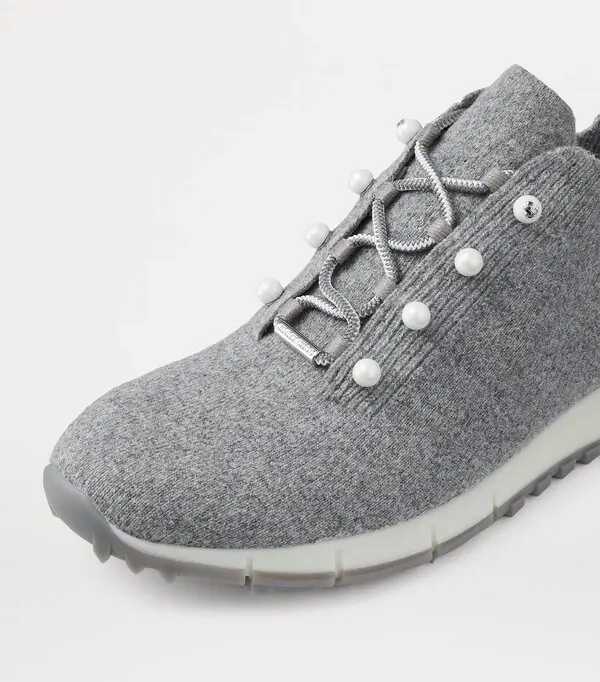 JIMMY CHOO Embellished Veles Sneakers - Grey