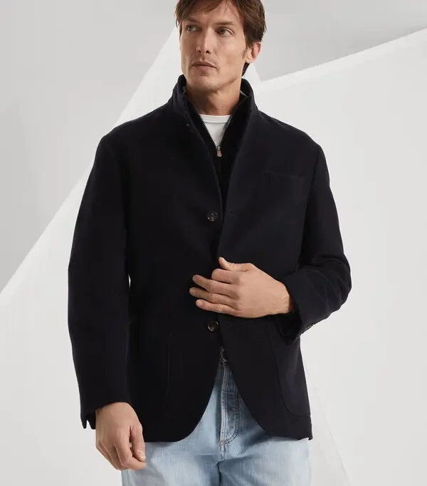 Brunello Cucinelli Tailored Cashmere Coat - Blue
