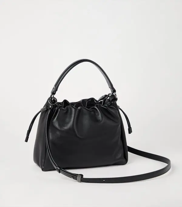Brunello Cucinelli Small Mellow Bucket Bag - Black