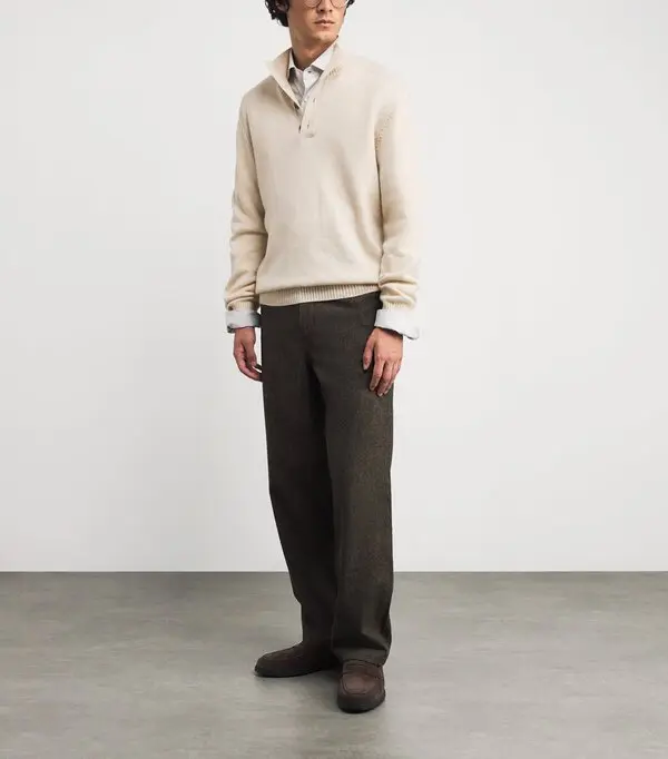Harrods Cashmere Button-down Sweater
